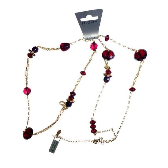 Pilgrim | Jewelry | Newpilgrim Macys Gold Crimsonextra Long Beaded ...